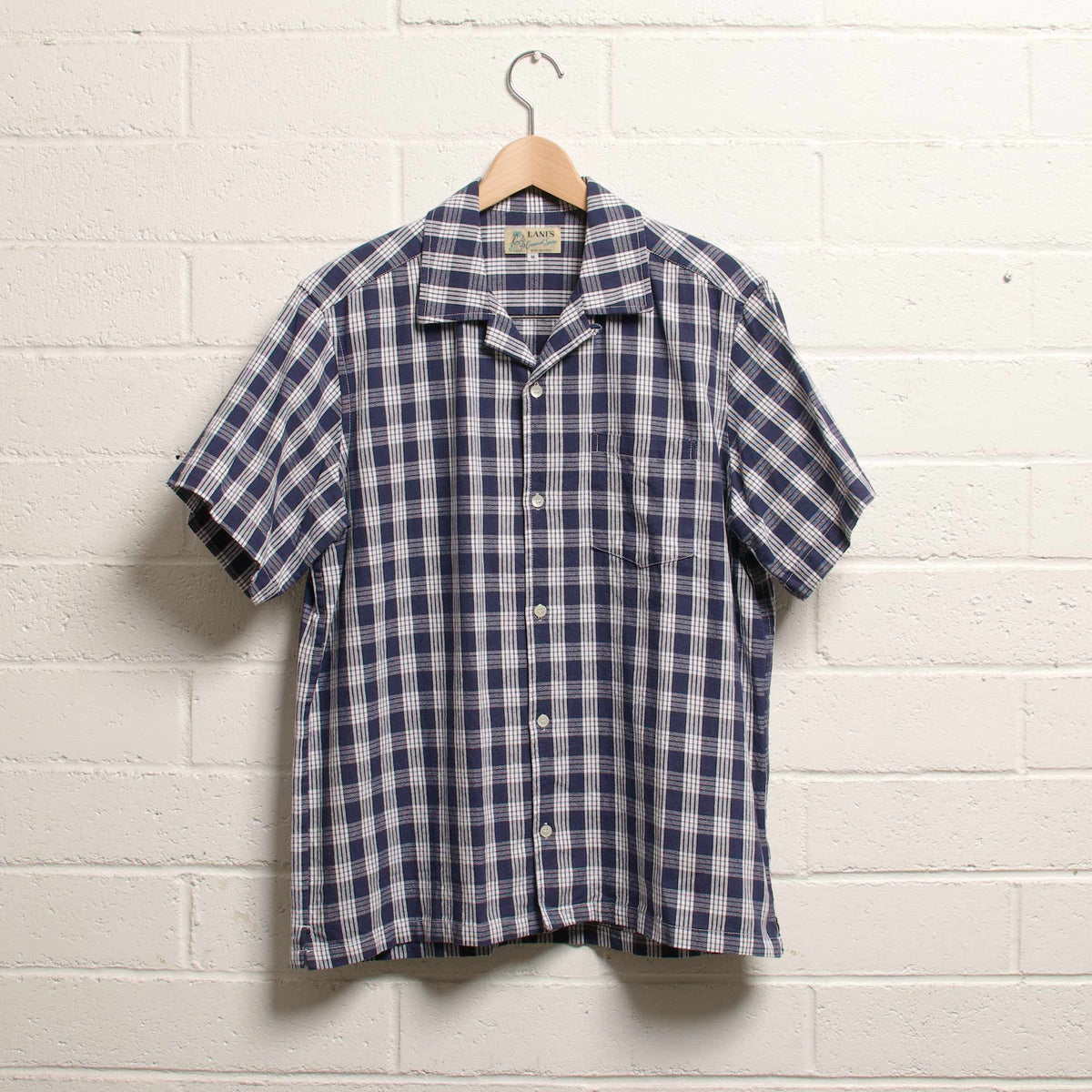 Palaka Open-collared Shirts "Navy" – LANI'S General Store
